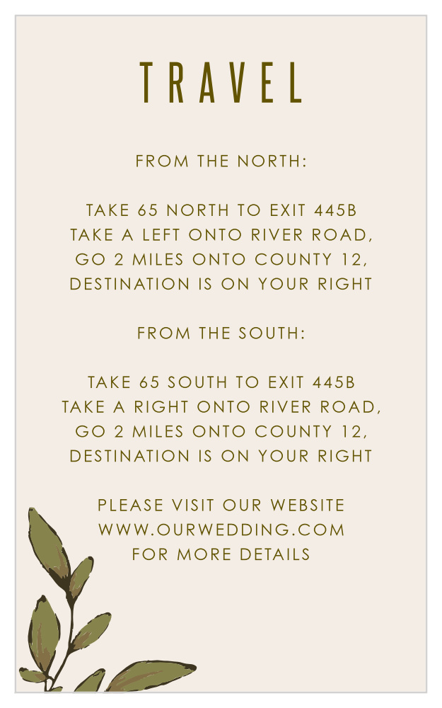 Whimsical Wonderland Wedding Direction Cards by Basic Invite
