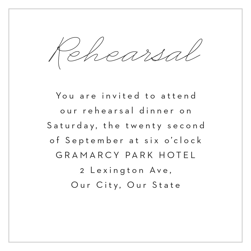 Polarized Allure Rehearsal Cards by Basic Invite