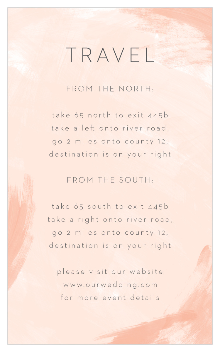Watercolor Strokes Wedding Direction Cards by Basic Invite