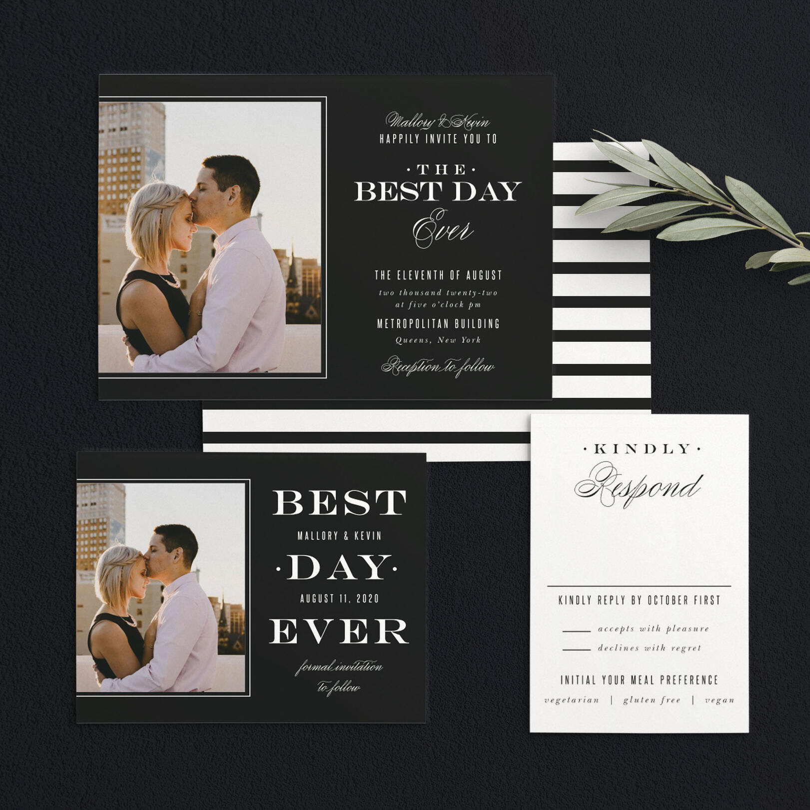 Best Day Ever Wedding Invitations by Basic Invite