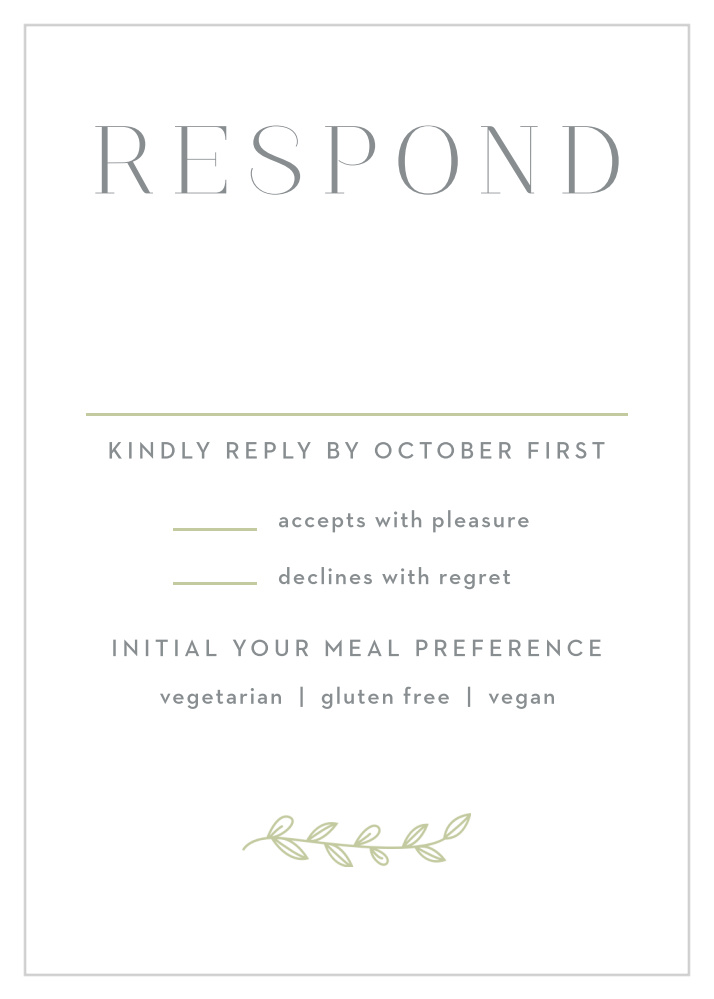 Leafy Accents Response Cards by Basic Invite