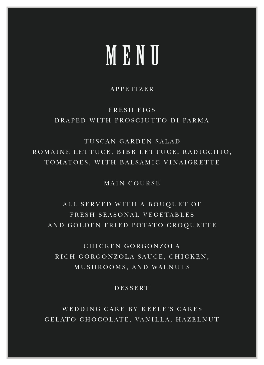Simply Spoken Wedding Menus by Basic Invite