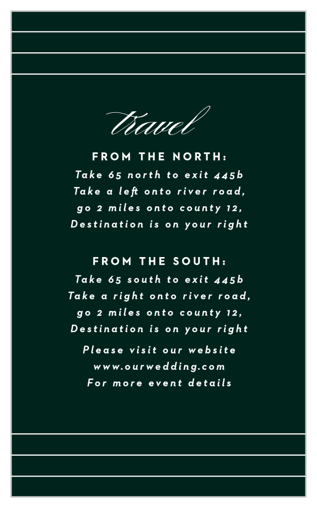 Elegant Union Direction Cards by Basic Invite