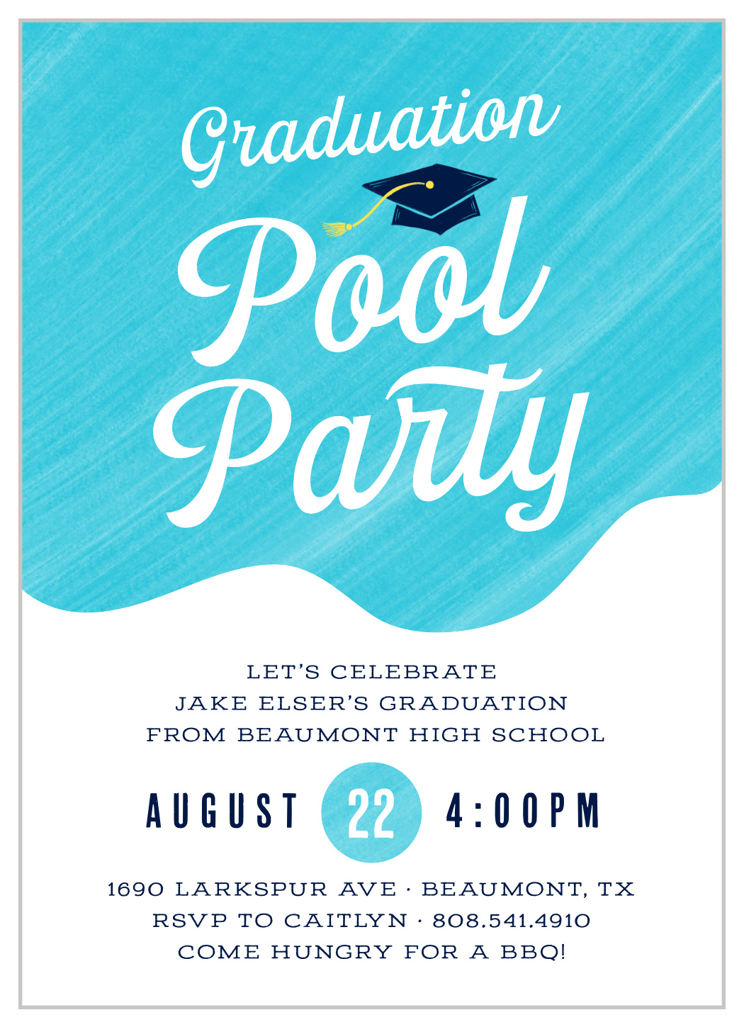 Pool Hang Graduation Invitations by Basic Invite