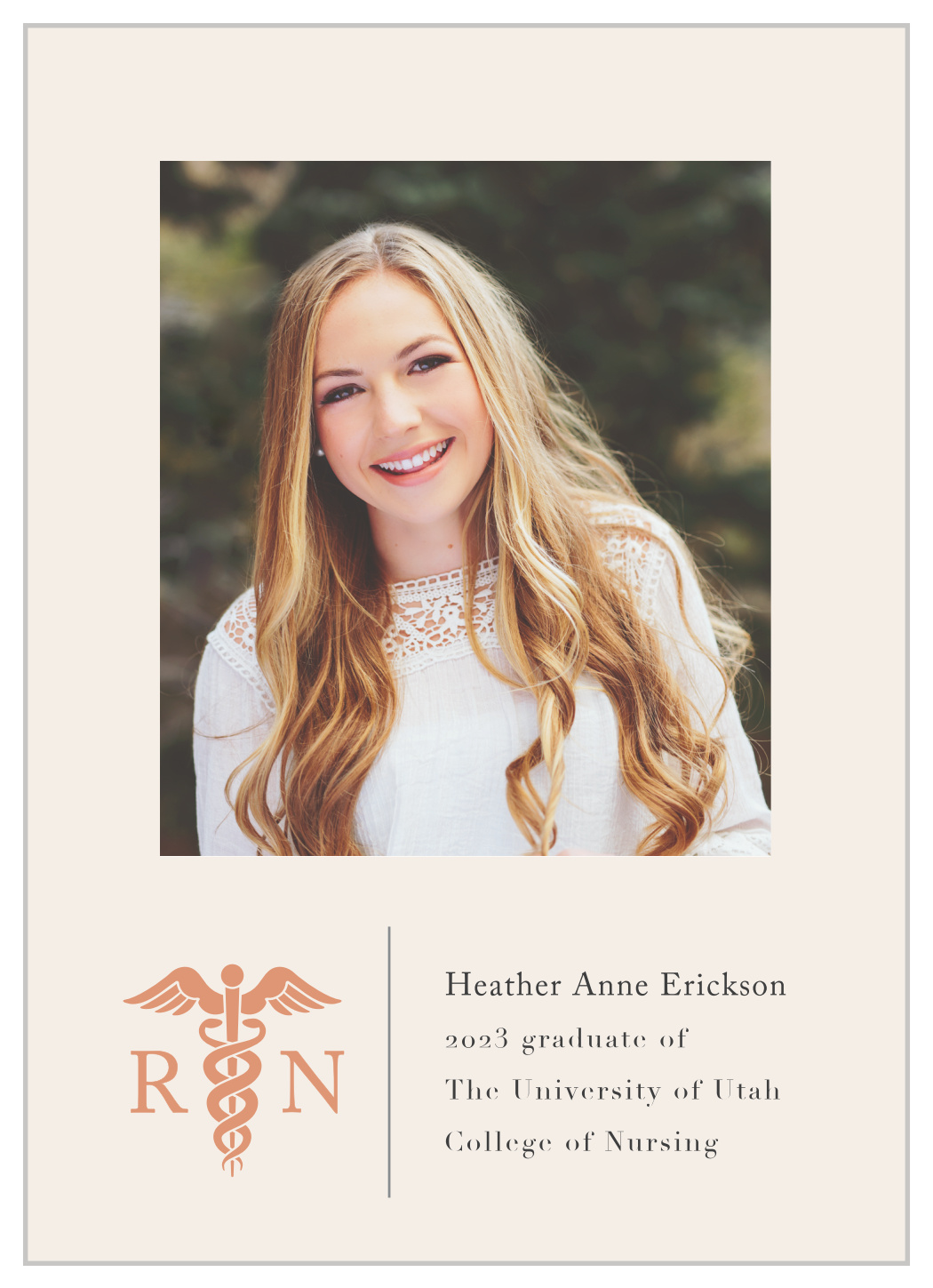 Nursing Symbol Graduation Announcements by Basic Invite