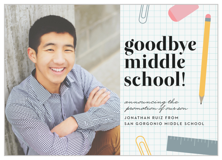 Bye Middle School Graduation Invitations by Basic Invite