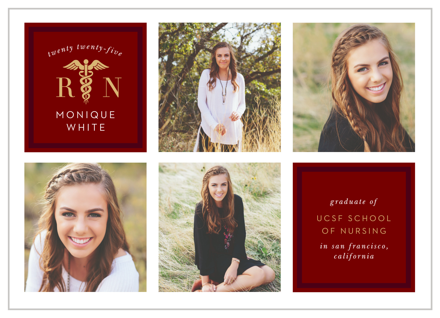 Nursing Grid Graduation Announcements by Basic Invite