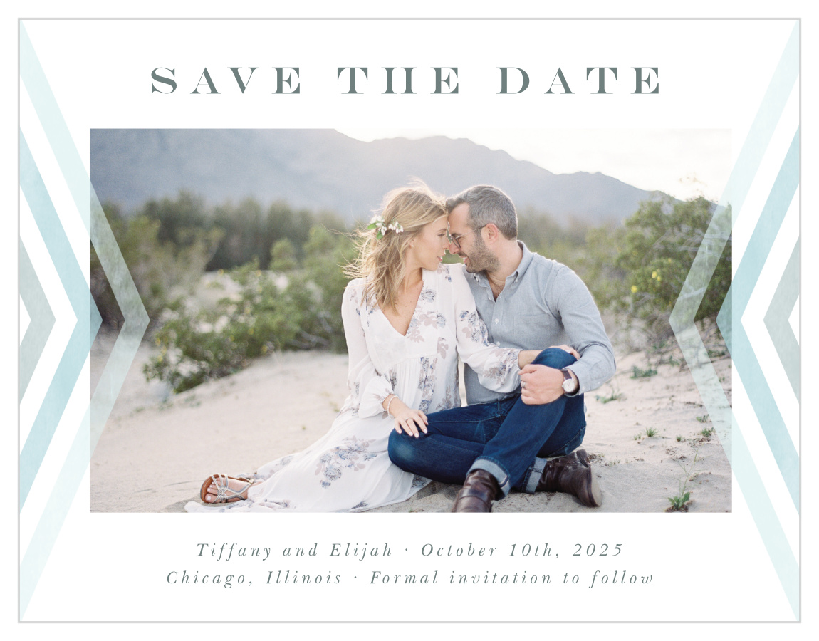 Chevron Arrow Save the Date Cards by Basic Invite