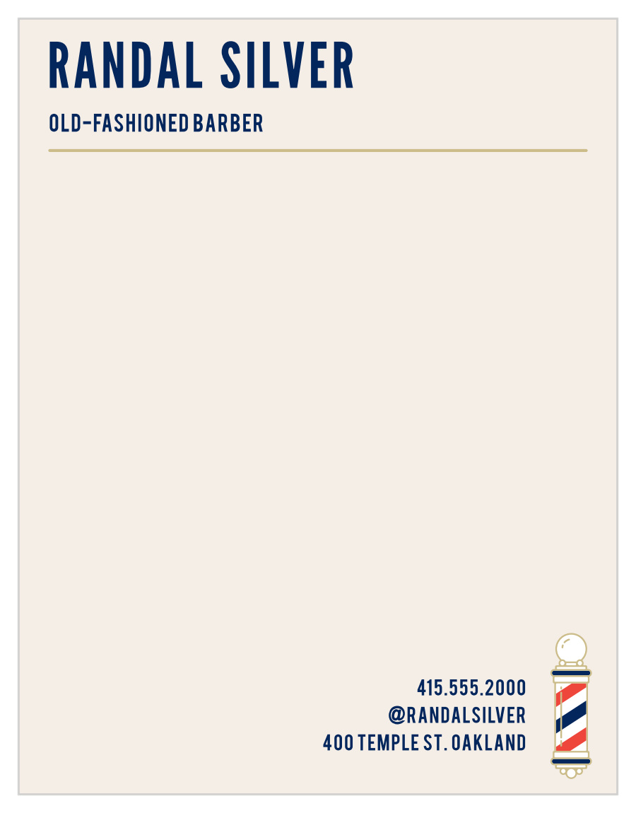 Barber Pole Business Stationery by Basic Invite