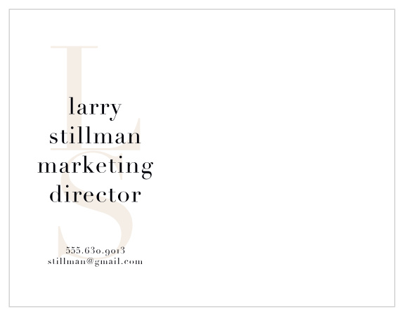 Italic Monogram Business Cards by Basic Invite