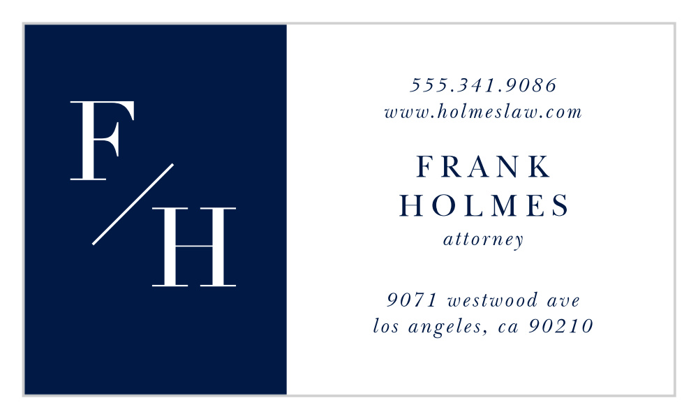 Refined Monogram Business Cards by Basic Invite