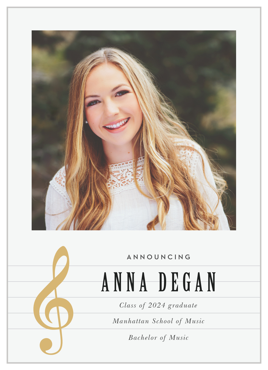 Musical Graduate Graduation Announcements by Basic Invite