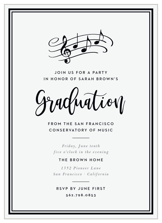 Musical Grad Graduation Thank You Cards by Basic Invite