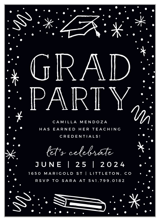 Teacher's Chalkboard Graduation Announcements by Basic Invite