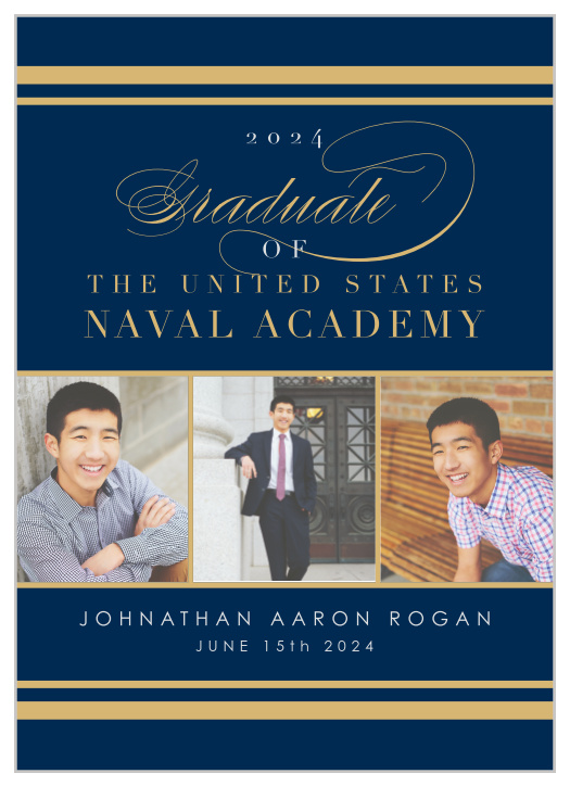 Naval Academy Graduation Announcements & Invitations - Match Your Color ...