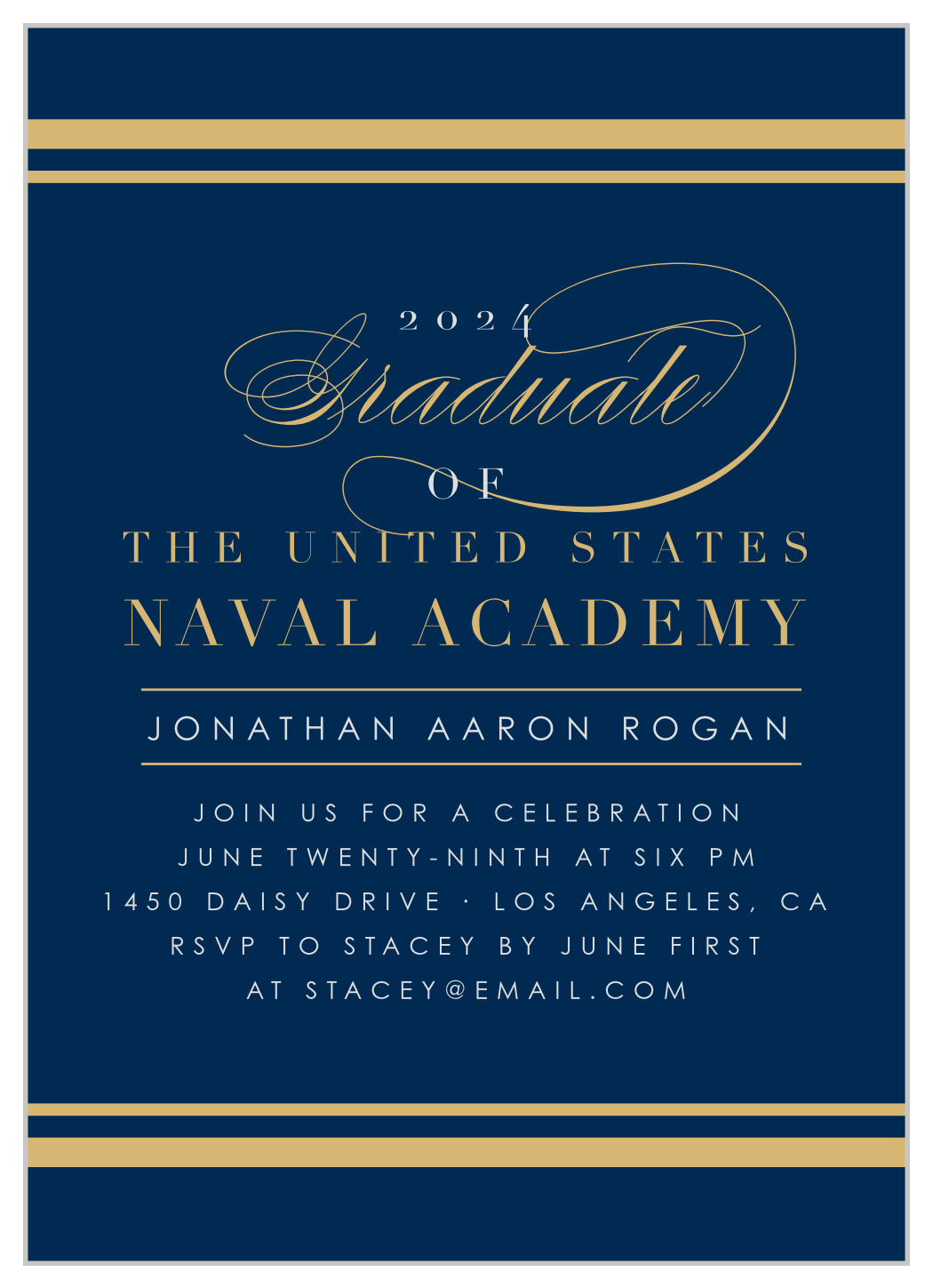 Navy Graduate Graduation Invitations by Basic Invite