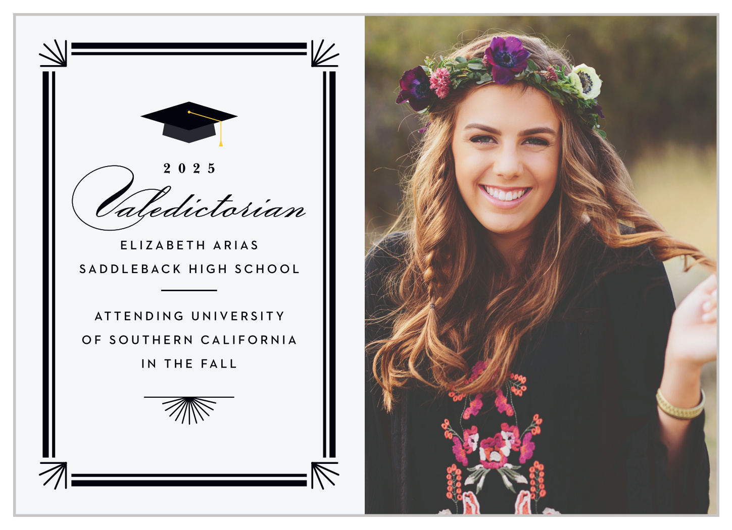 Valedictorian Grad Graduation Announcements by Basic Invite