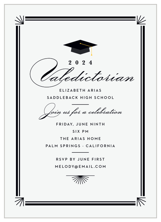 Valedictorian Grad Graduation Thank You Cards by Basic Invite