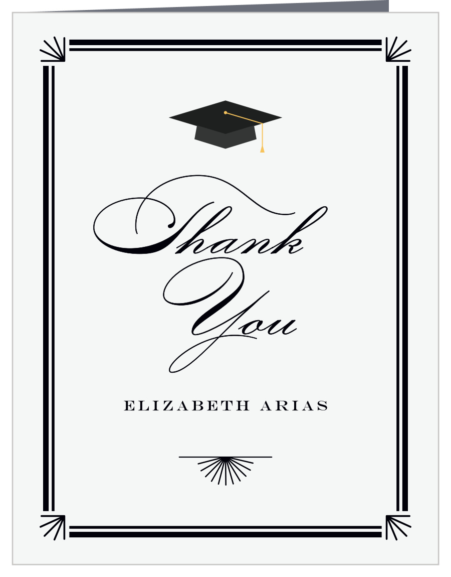Valedictorian Grad Graduation Thank You Cards by Basic Invite