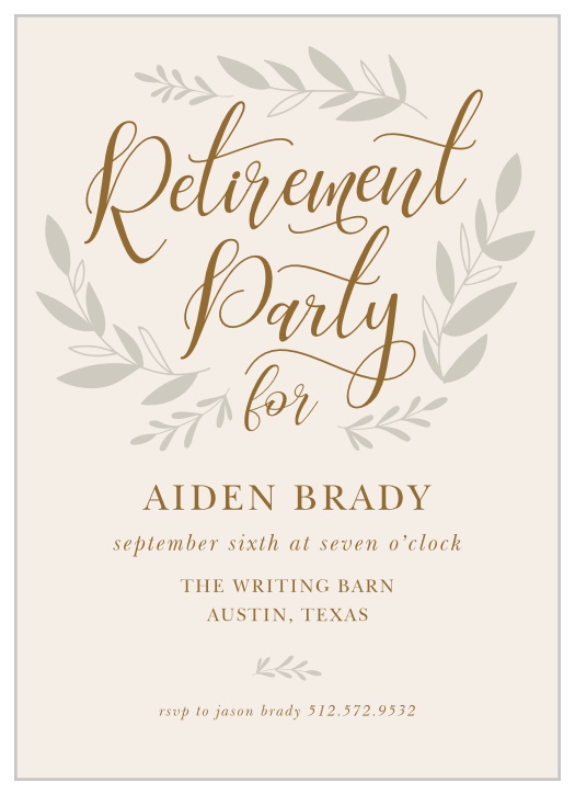 Happy Retirement Invitations - Match Your Color & Style Free!
