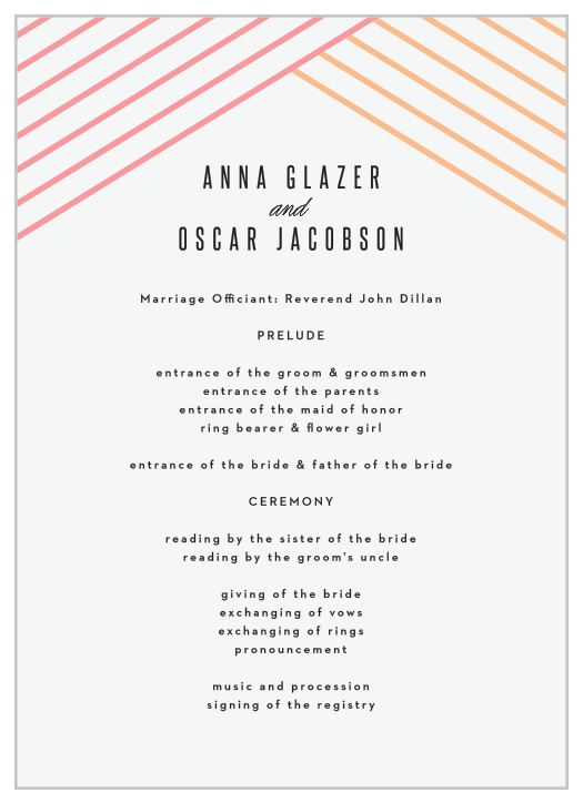 Pattern Stripes Wedding Invitations by Basic Invite