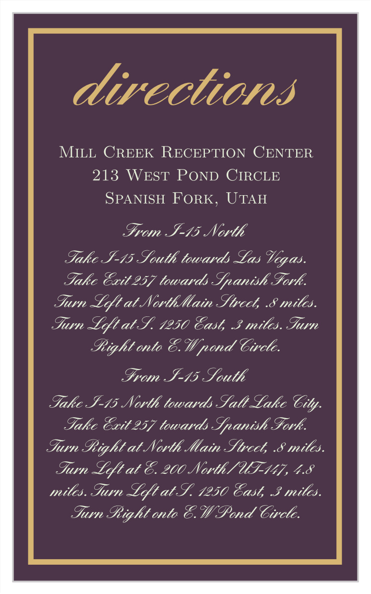 Golden Rings Direction Cards by Basic Invite