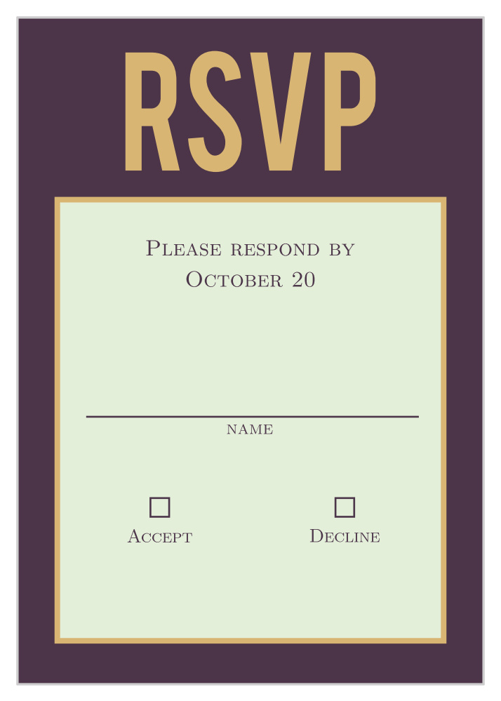 Golden Rings Response Cards by Basic Invite