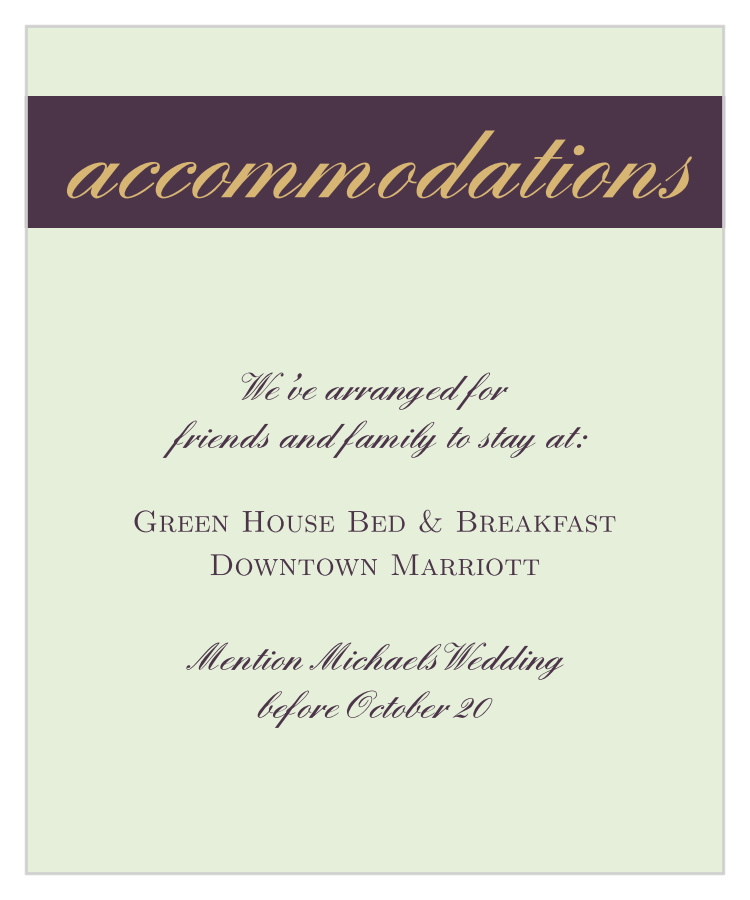 Golden Rings Accommodation Cards by Basic Invite
