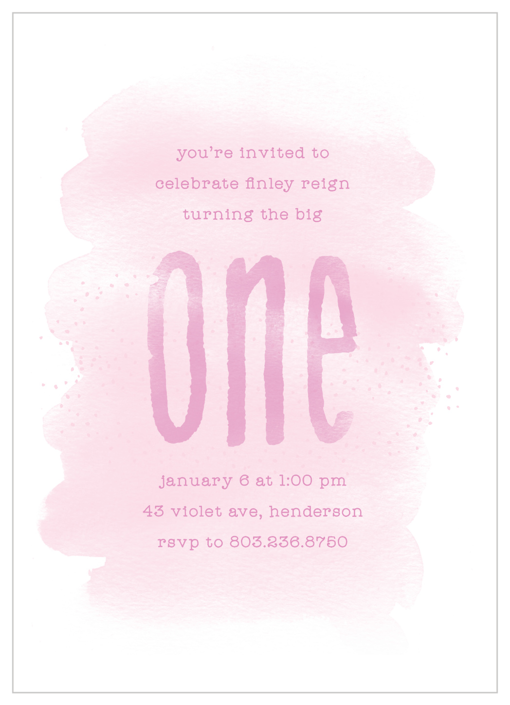 Purple One First Birthday Invitations by Basic Invite