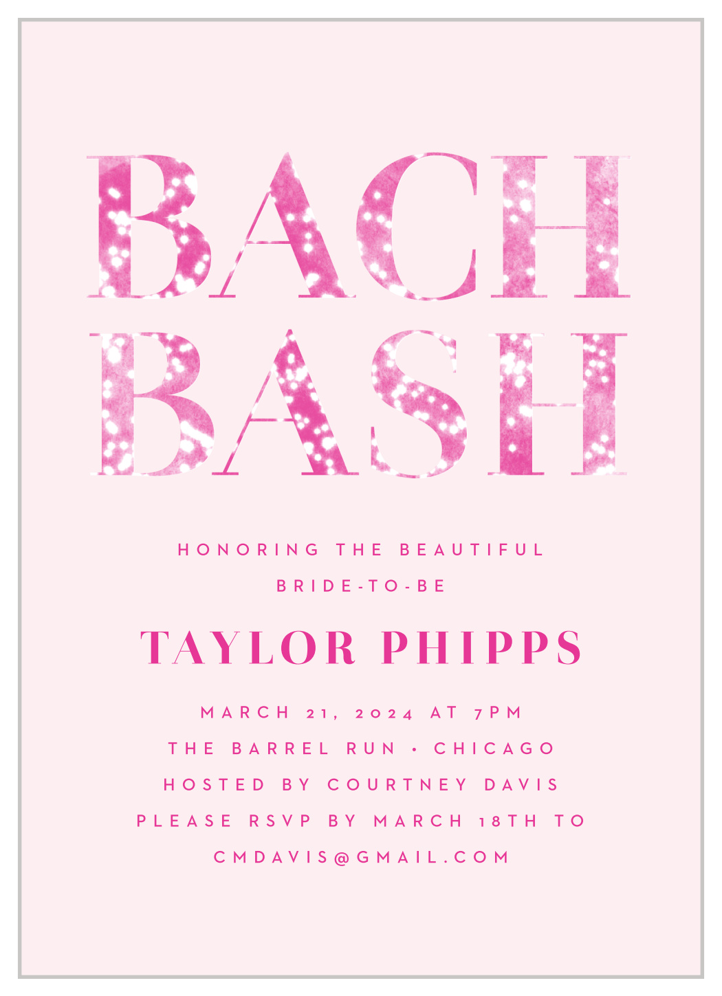 Bach Bash Bachelorette Invitations by Basic Invite