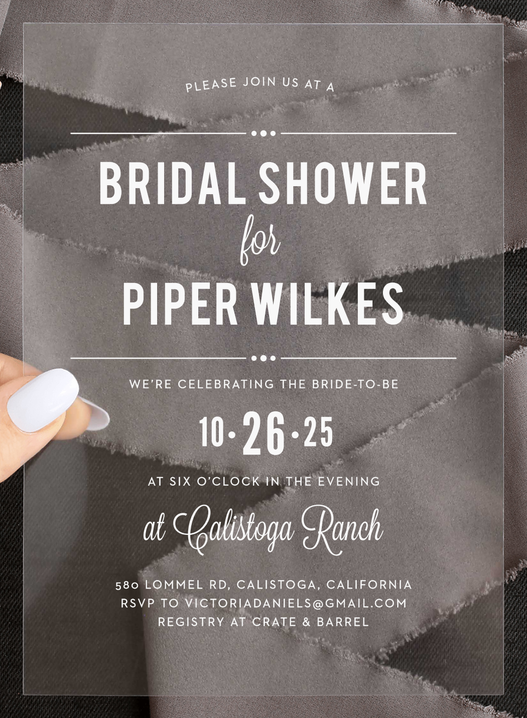 Printed Playbill Clear Bridal Shower Invitations by Basic Invite