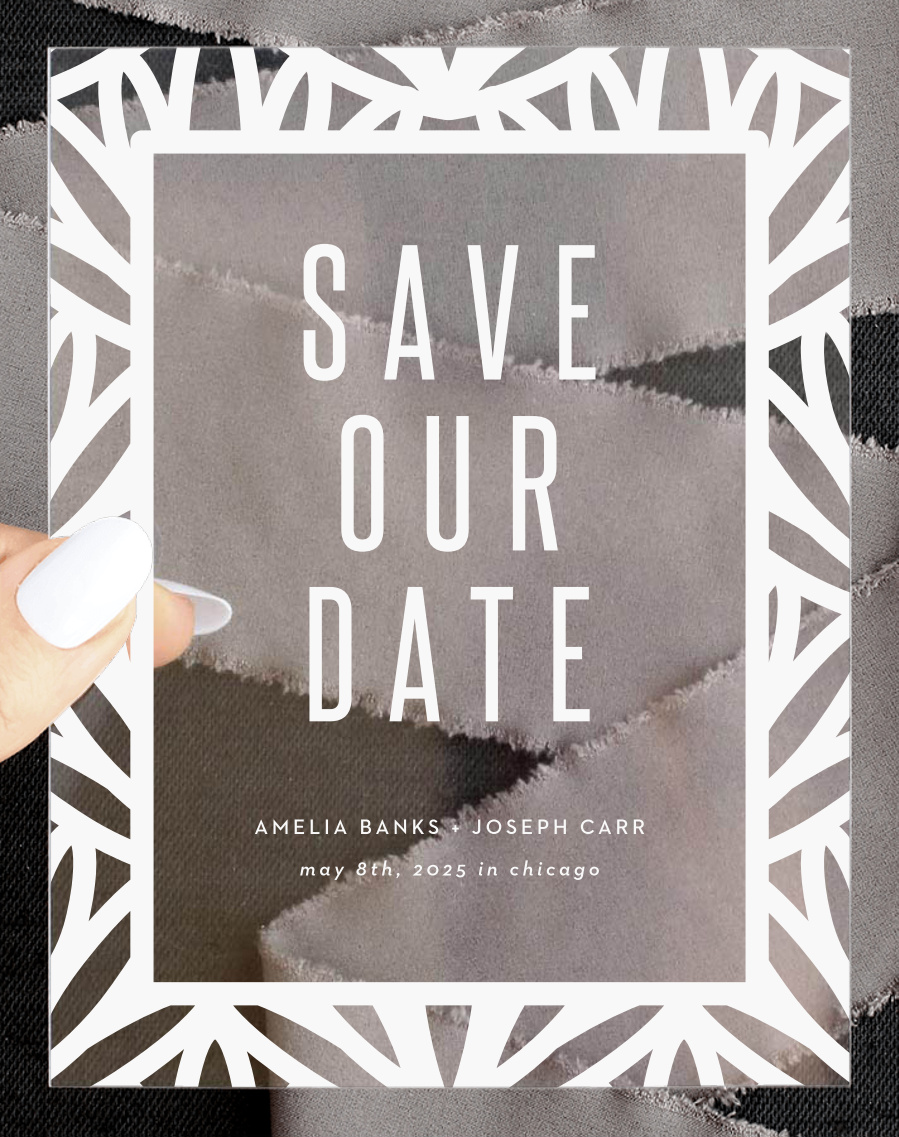 Boldly Framed Clear Save the Date Cards by Basic Invite