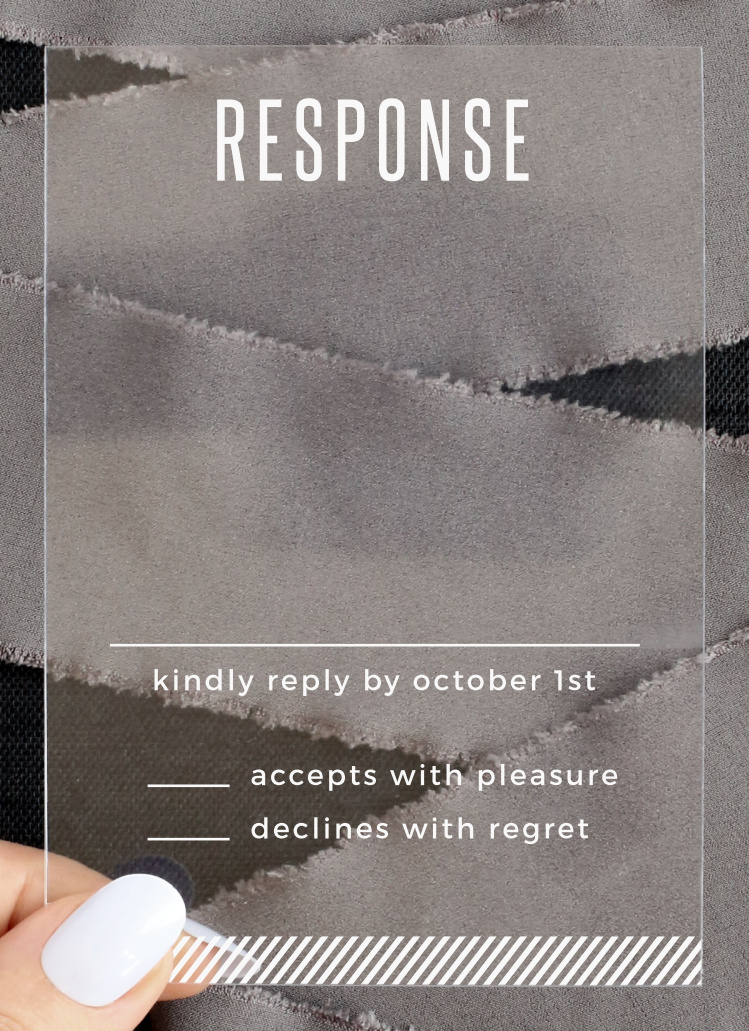 Masterly Charm Clear Response Cards by Basic Invite