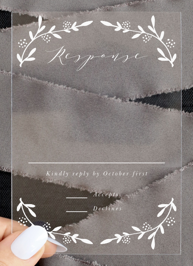 Lavish Berries Clear Response Cards by Basic Invite