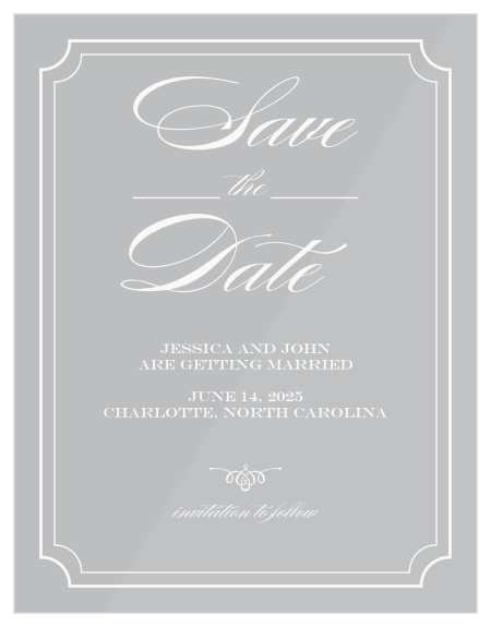Ornate Calligraphy Clear Response Cards by Basic Invite