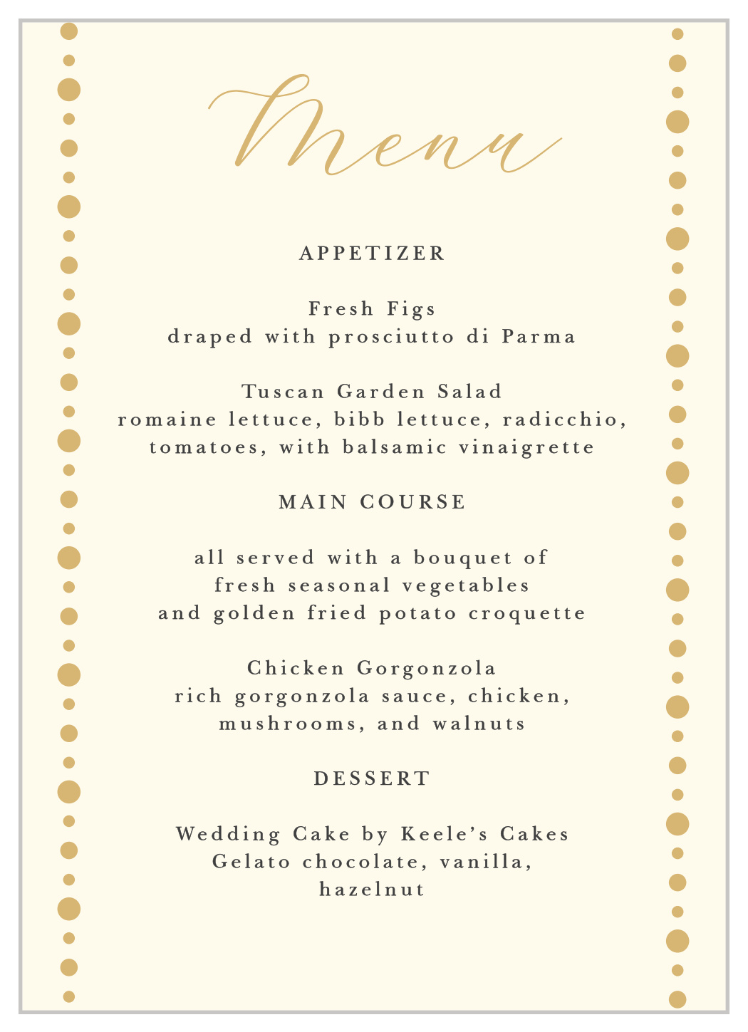 Bold Names Wedding Menus by Basic Invite