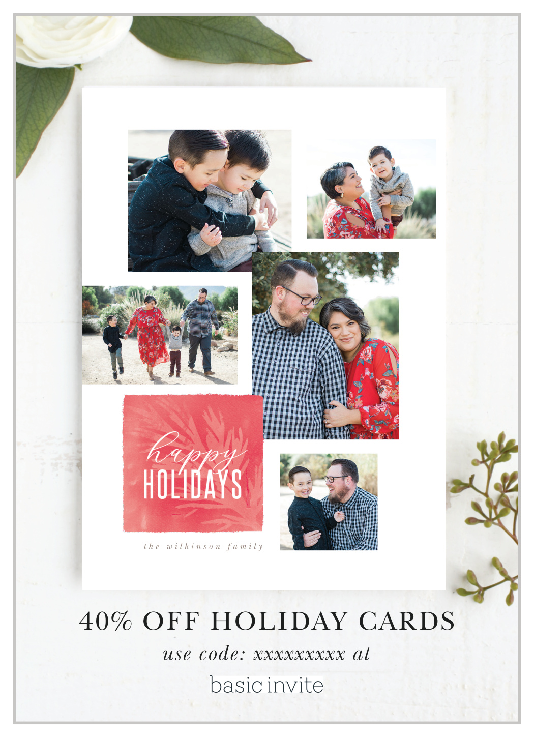 Botanical Collage Holiday Partner Card - Promotional Materials