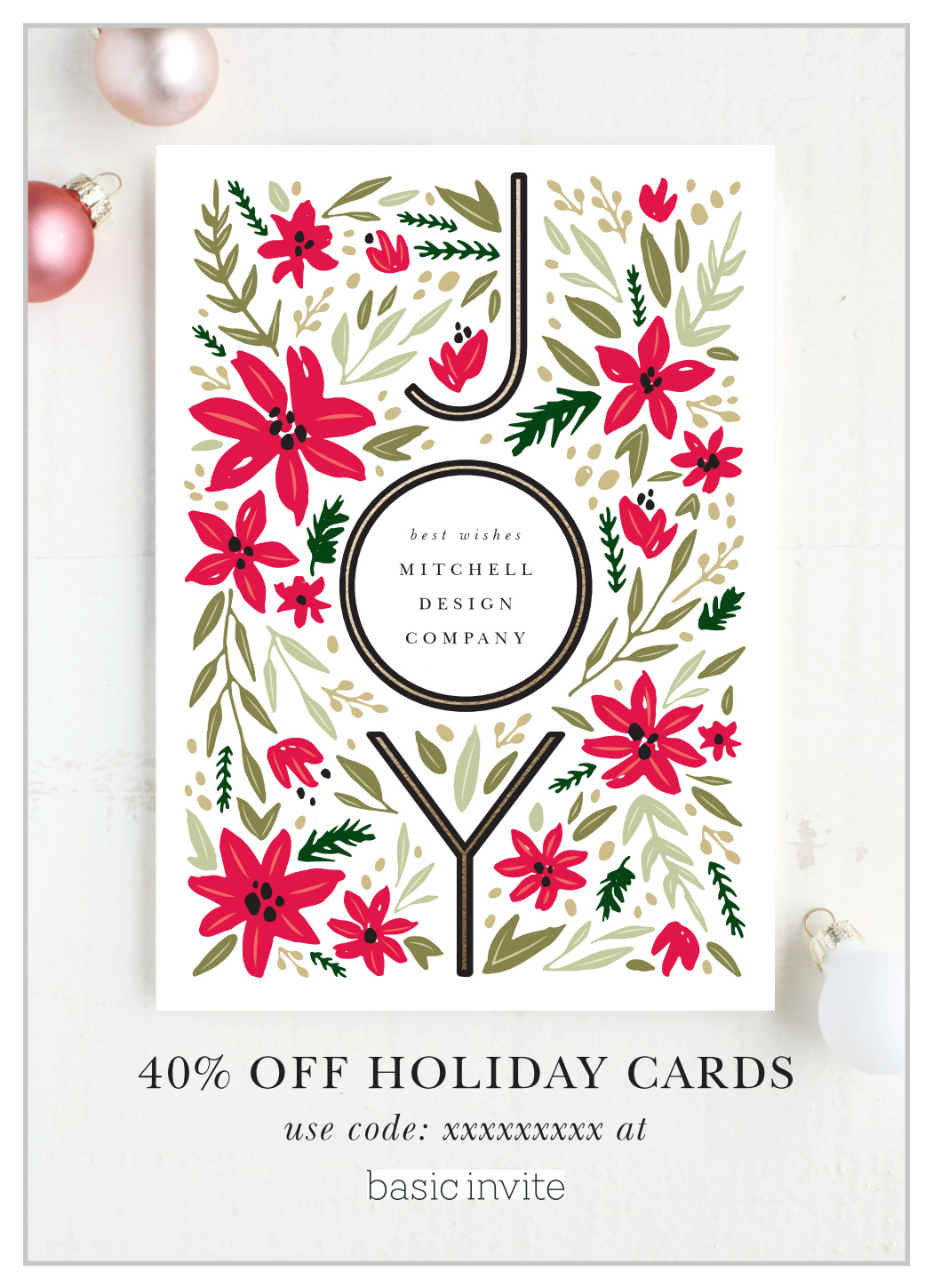 Botanical Joy Holiday Partner Card