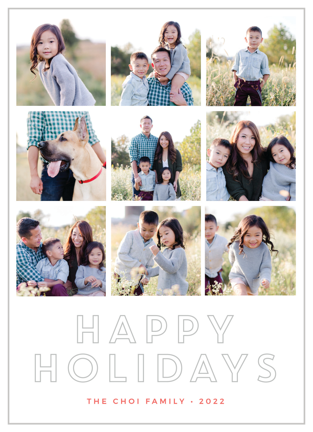 Happy Grid Holiday Cards By Basic Invite