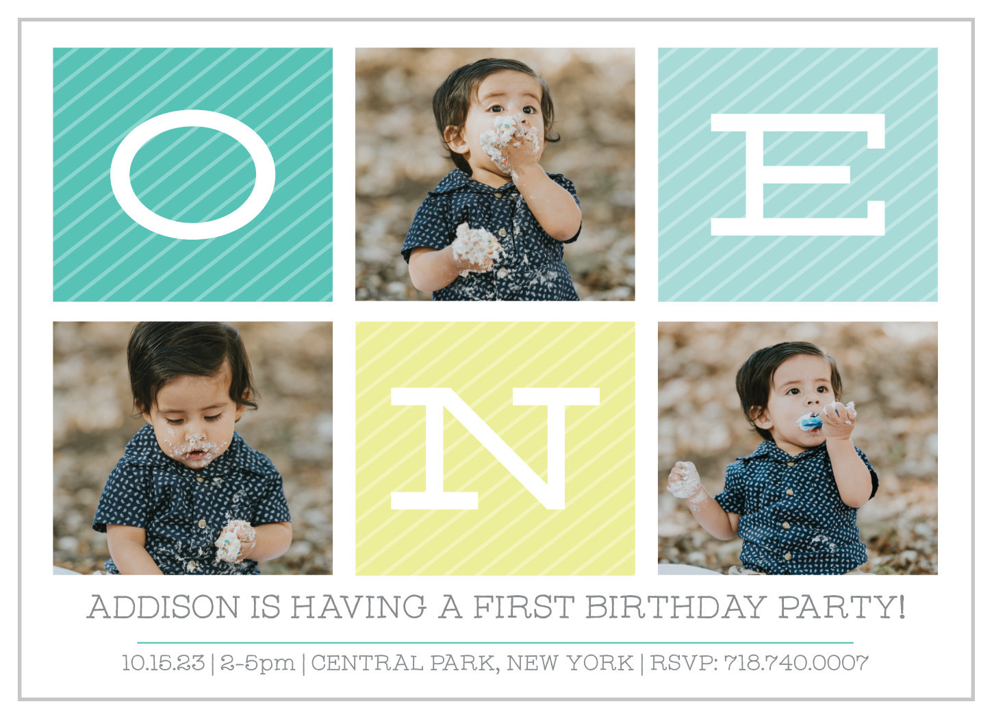 Big Blocks First Birthday Invitations by Basic Invite