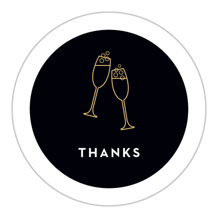 Simple Toast Bridal Shower Stickers by Basic Invite