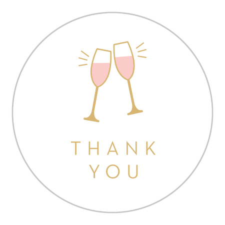 Classy Clink Bridal Shower Stickers by Basic Invite