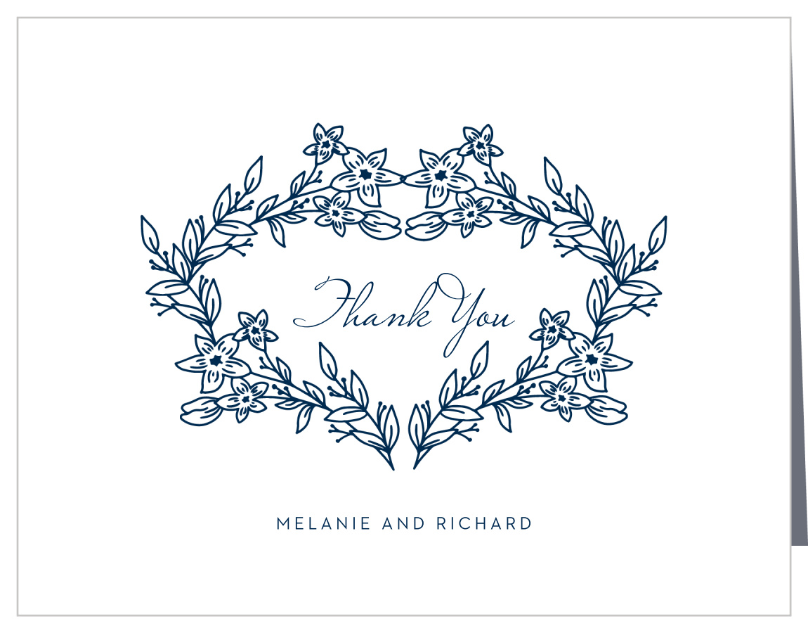 Monogram Floral Bridal Shower Thank You Cards by Basic Invite