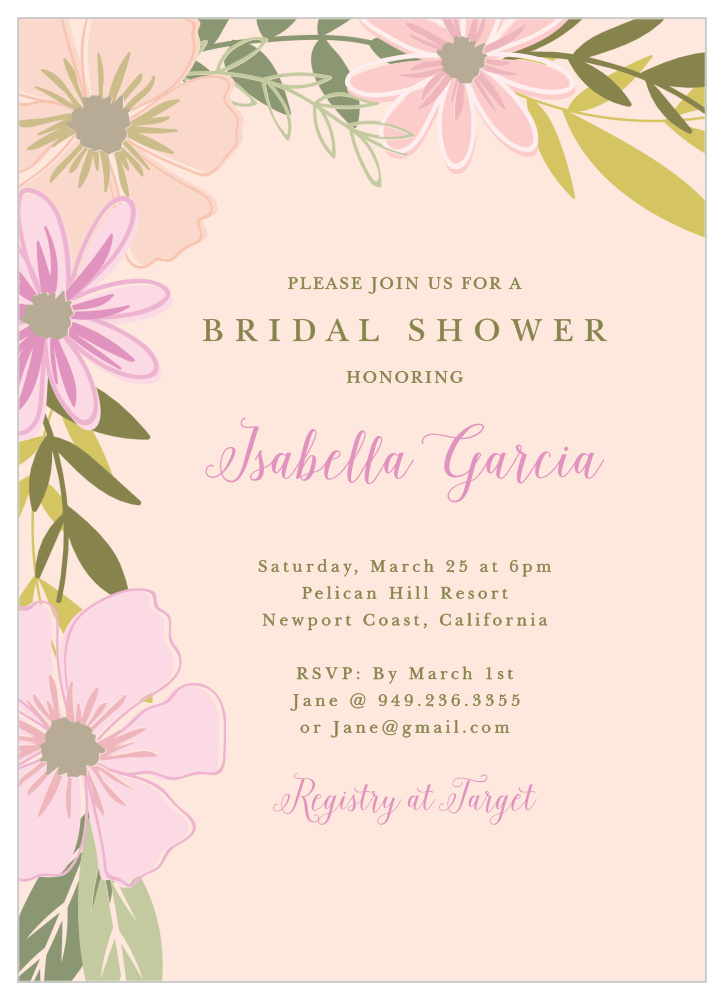 Beauteous Blossoms Bridal Shower Invitations by Basic Invite