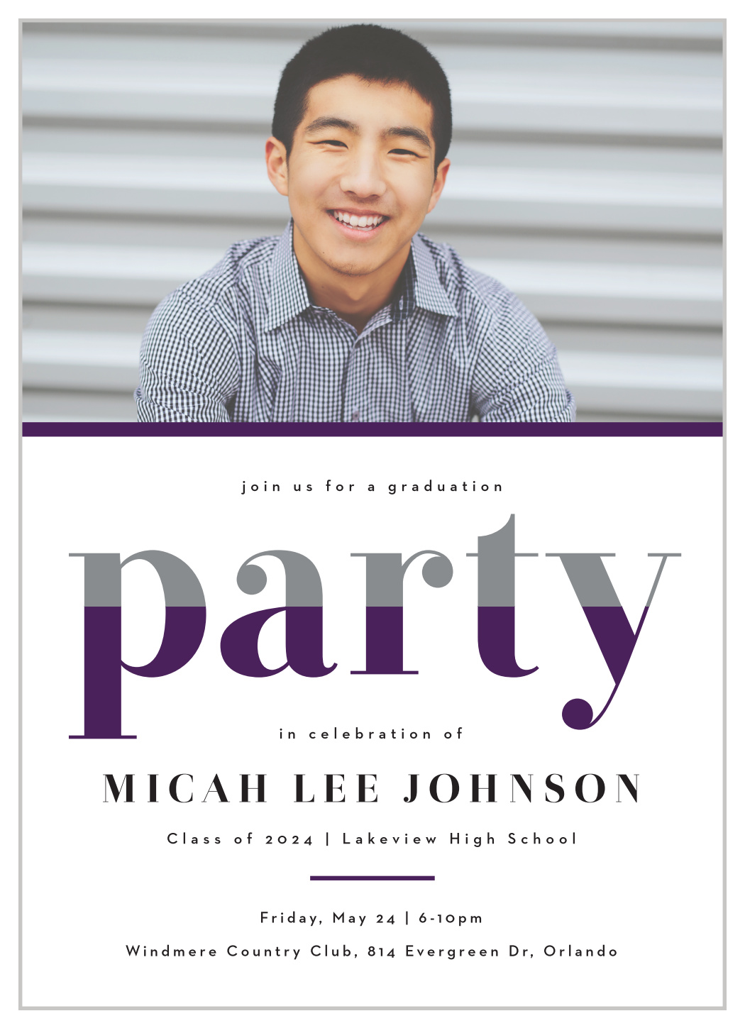 Colorblock Party Graduation Invitations by Basic Invite