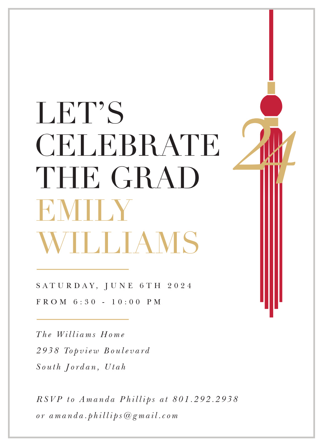 Classic Party Graduation Invitations by Basic Invite