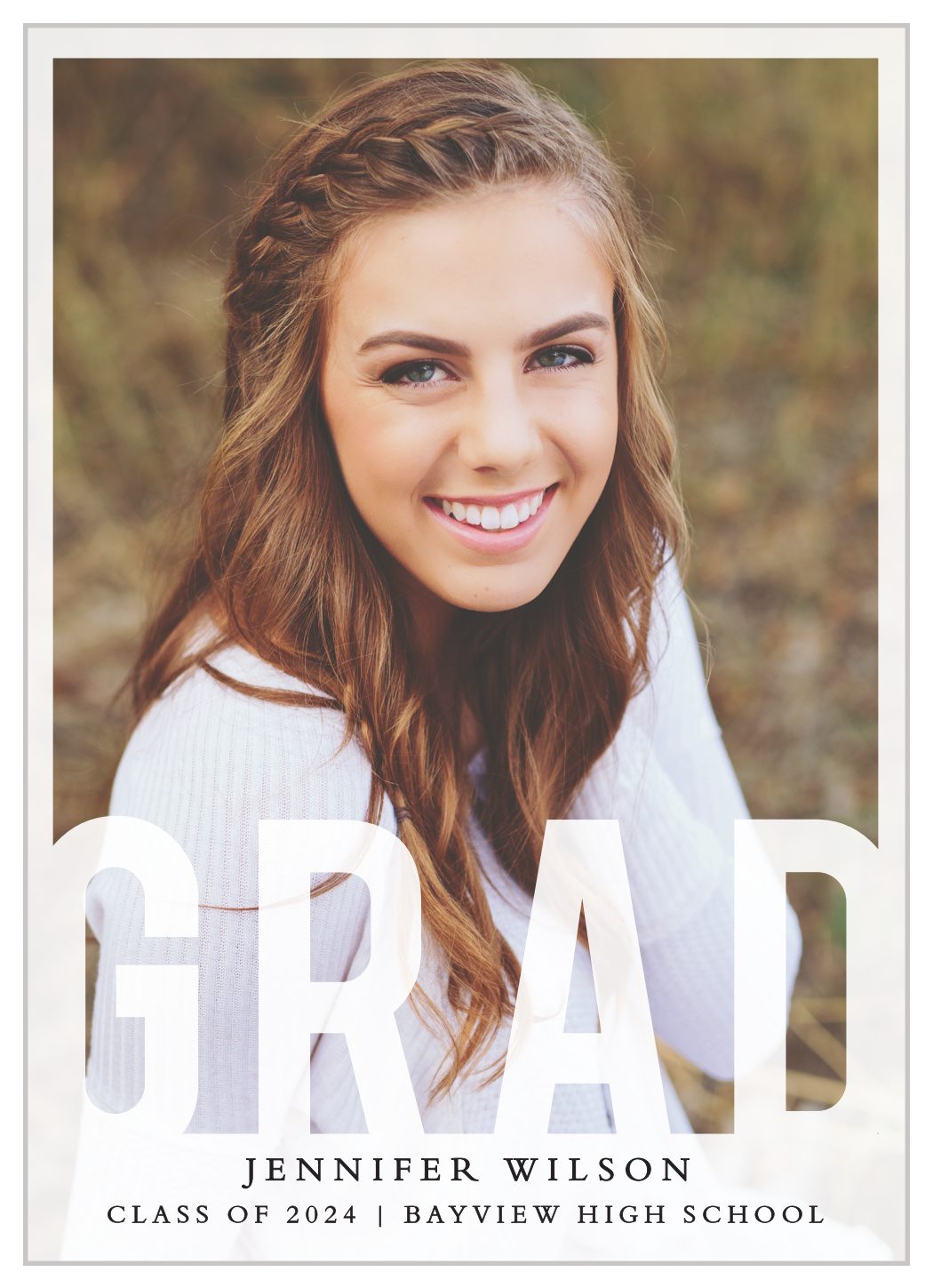 Typographic Frame Graduation Announcements by Basic Invite