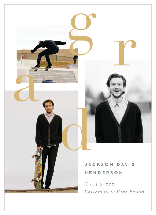 Scattered Mod Graduation Thank You Cards by Basic Invite