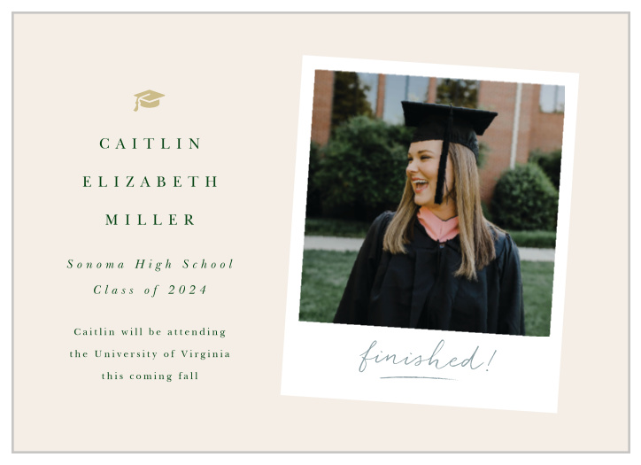 Polaroid Picture Graduation Thank You Cards by Basic Invite