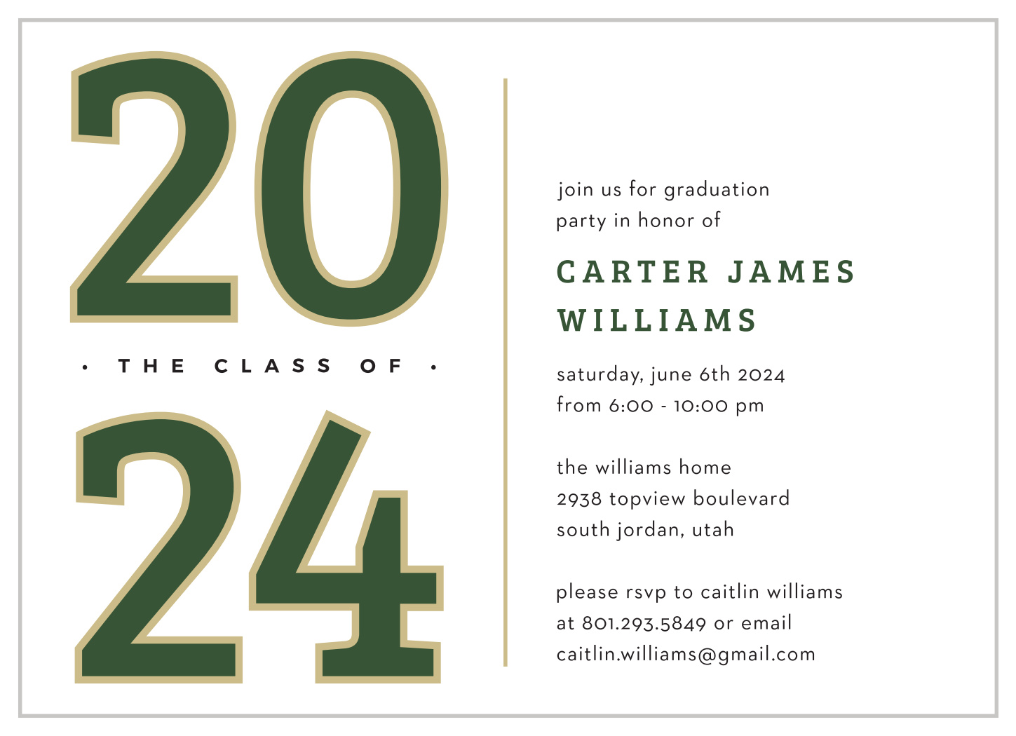 Classy Party Graduation Invitations by Basic Invite